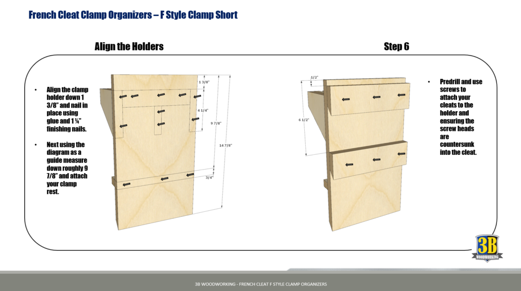 French Cleat F Style Clamp Organizer – Build Plans - 3B Woodworking