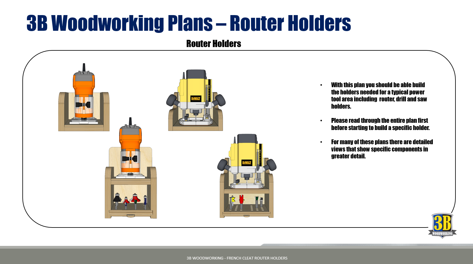 French Cleat Router Holders – Build Plans - 3B Woodworking