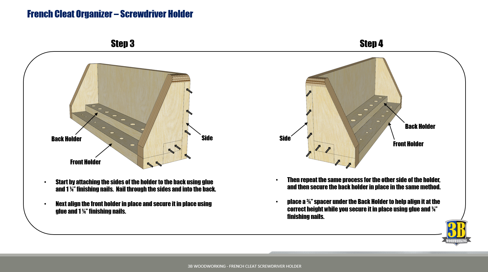 French Cleat Screwdriver Holder – Build Plans - 3B Woodworking