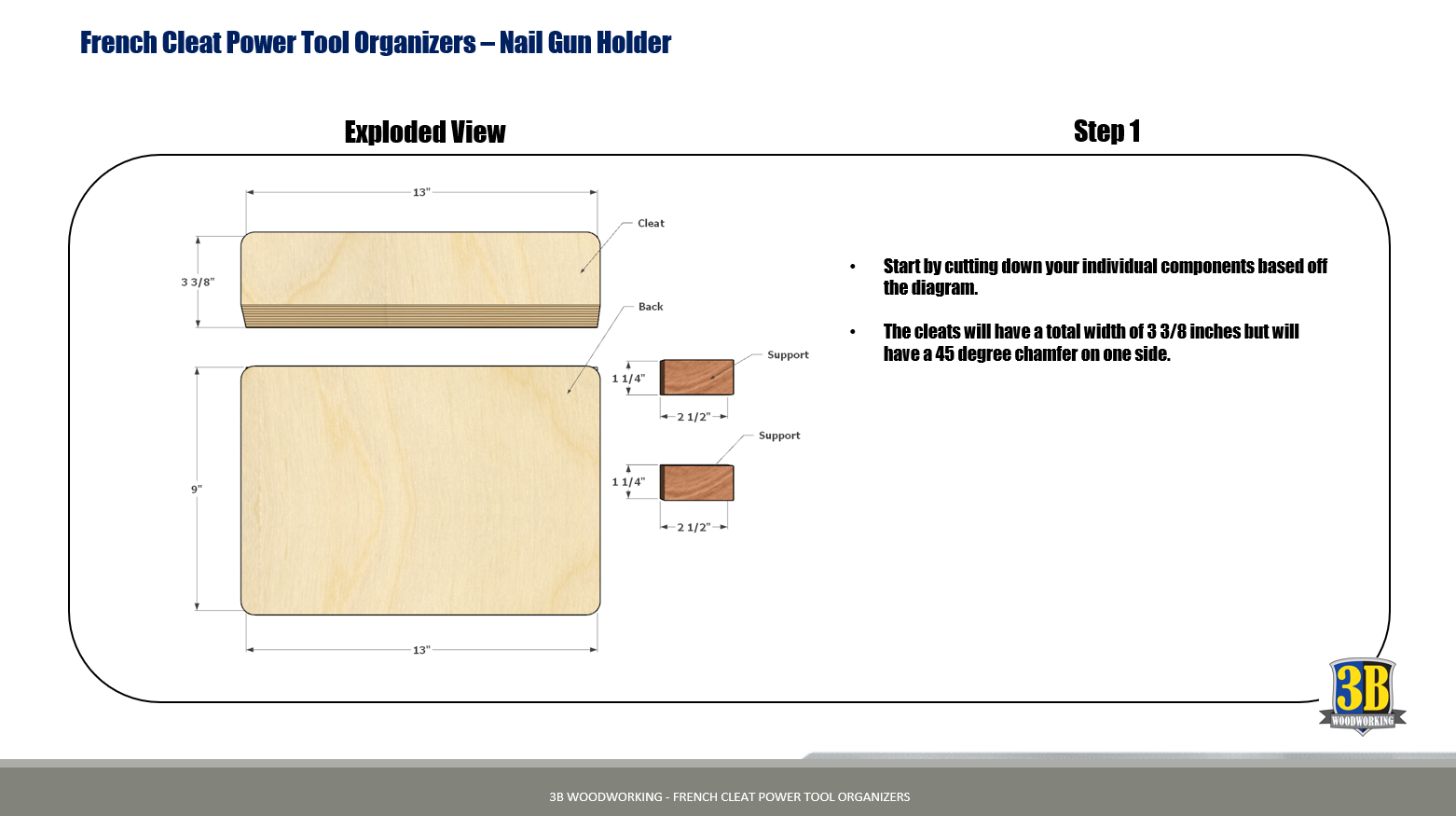 French Cleat Power Tool Organizers – Build Plans - 3B Woodworking