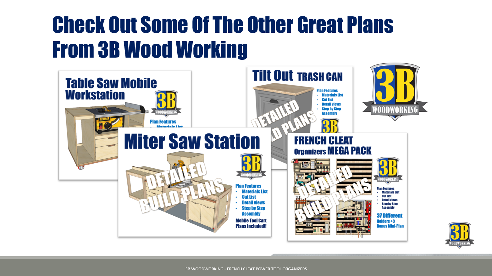 French Cleat Power Tool Organizers – Build Plans - 3B Woodworking