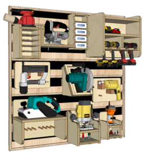 French Cleat Power Tool Organizers – Build Plans - 3B Woodworking