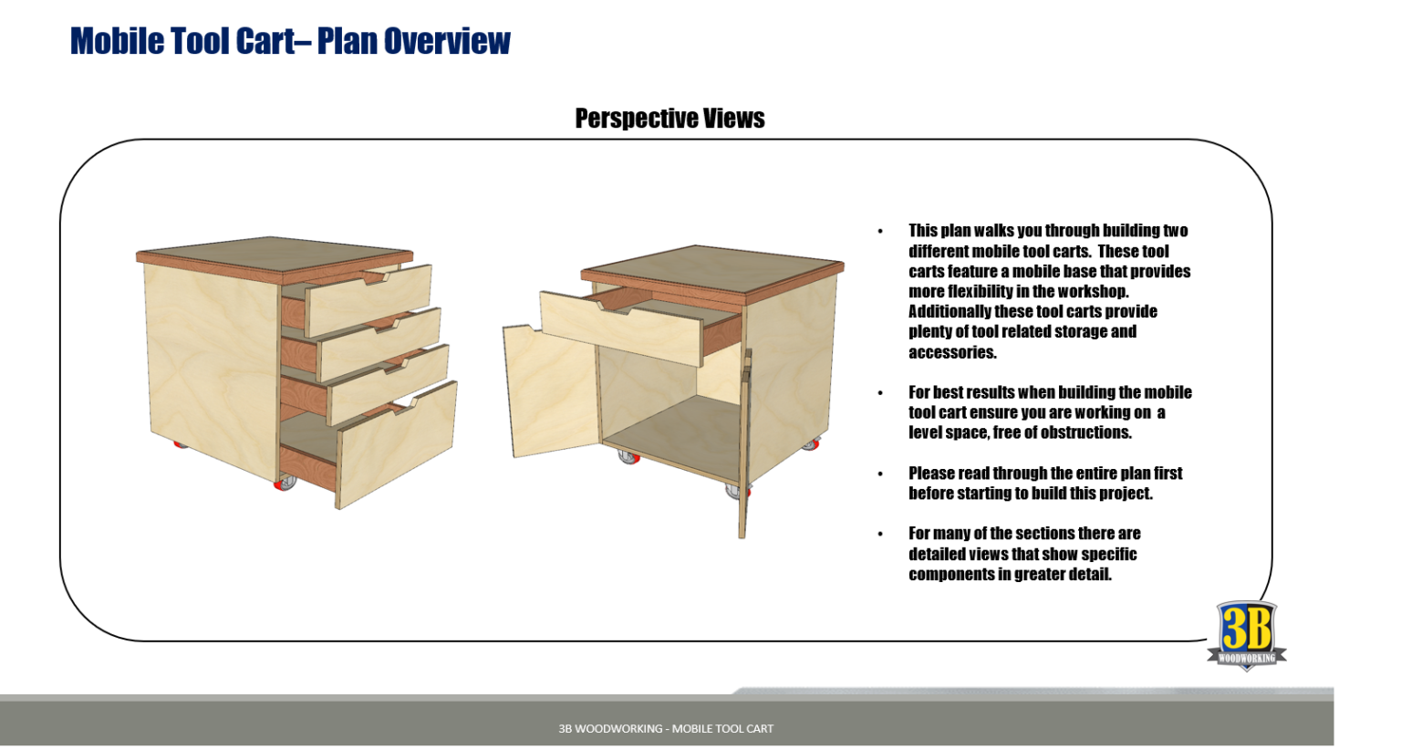 Mobile Workstation Workshop Cart Build Plans - 3B Woodworking