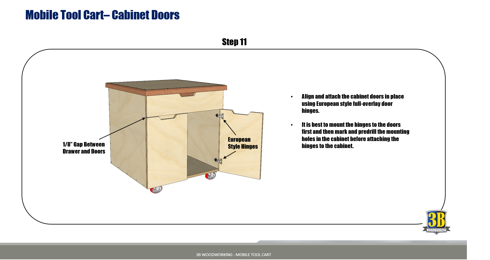 Mobile Workstation Workshop Cart Build Plans - 3B Woodworking