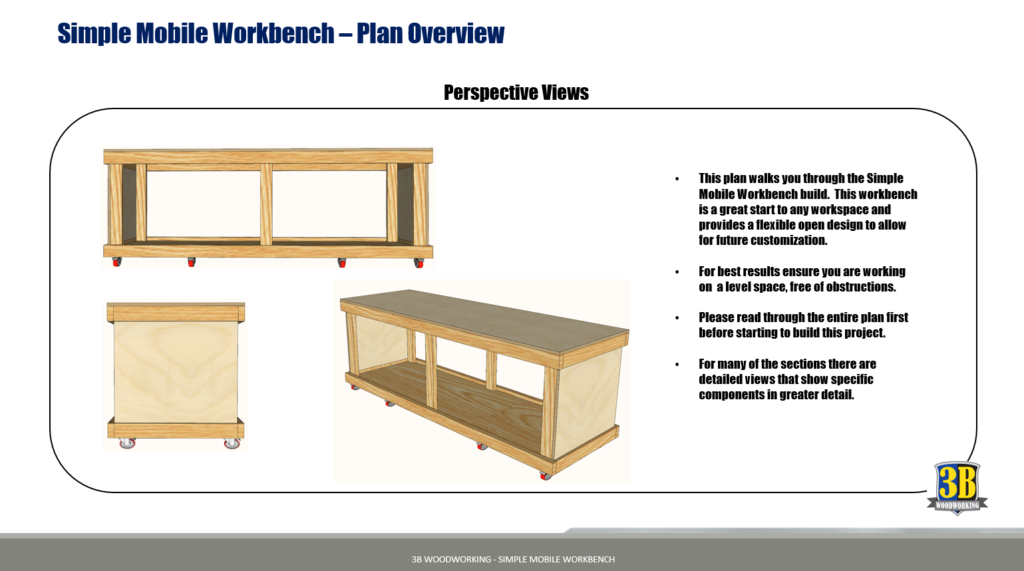 Mobile Workbench Workstation Plans - 3B Woodworking