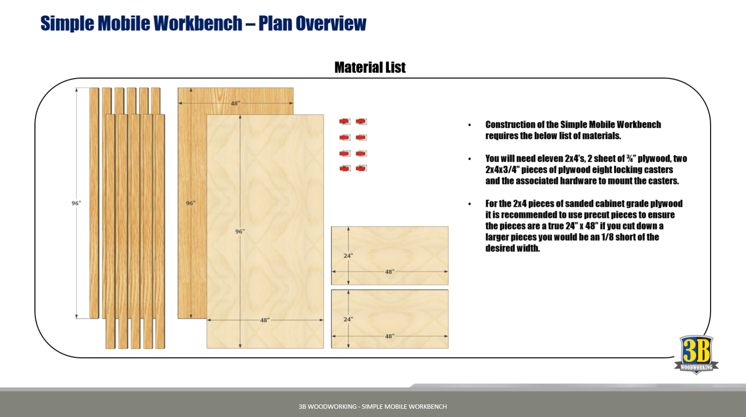Mobile Workbench Workstation Plans - 3B Woodworking