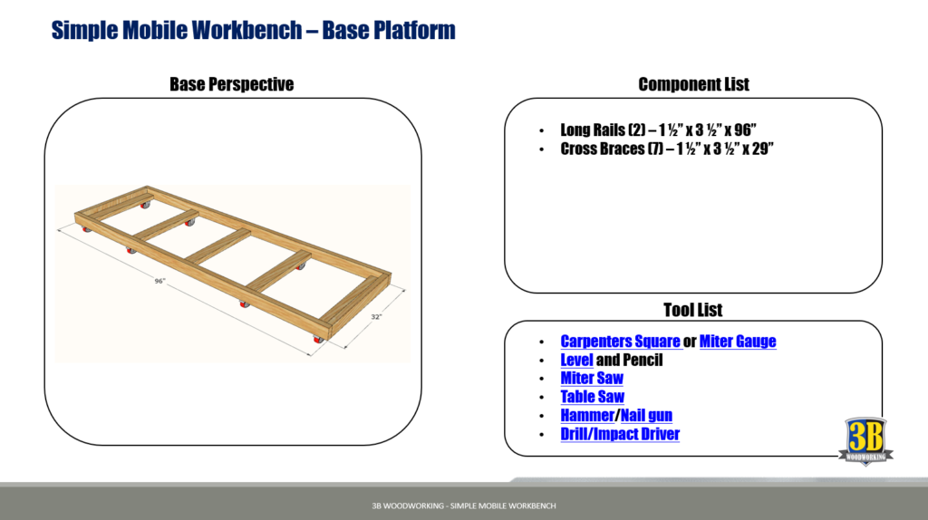 Mobile Workbench Workstation Plans - 3B Woodworking