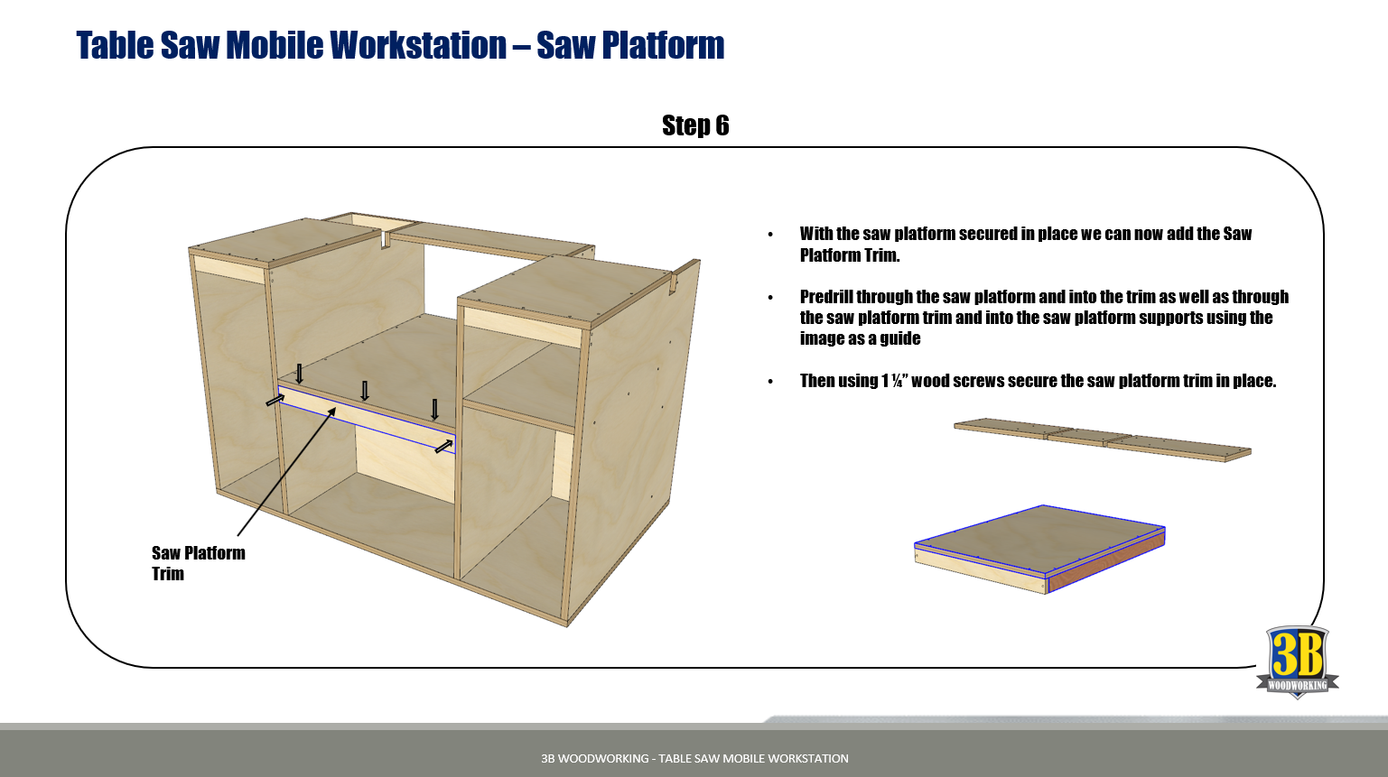 Table Saw Mobile Workstation – Build Plans - 3B Woodworking