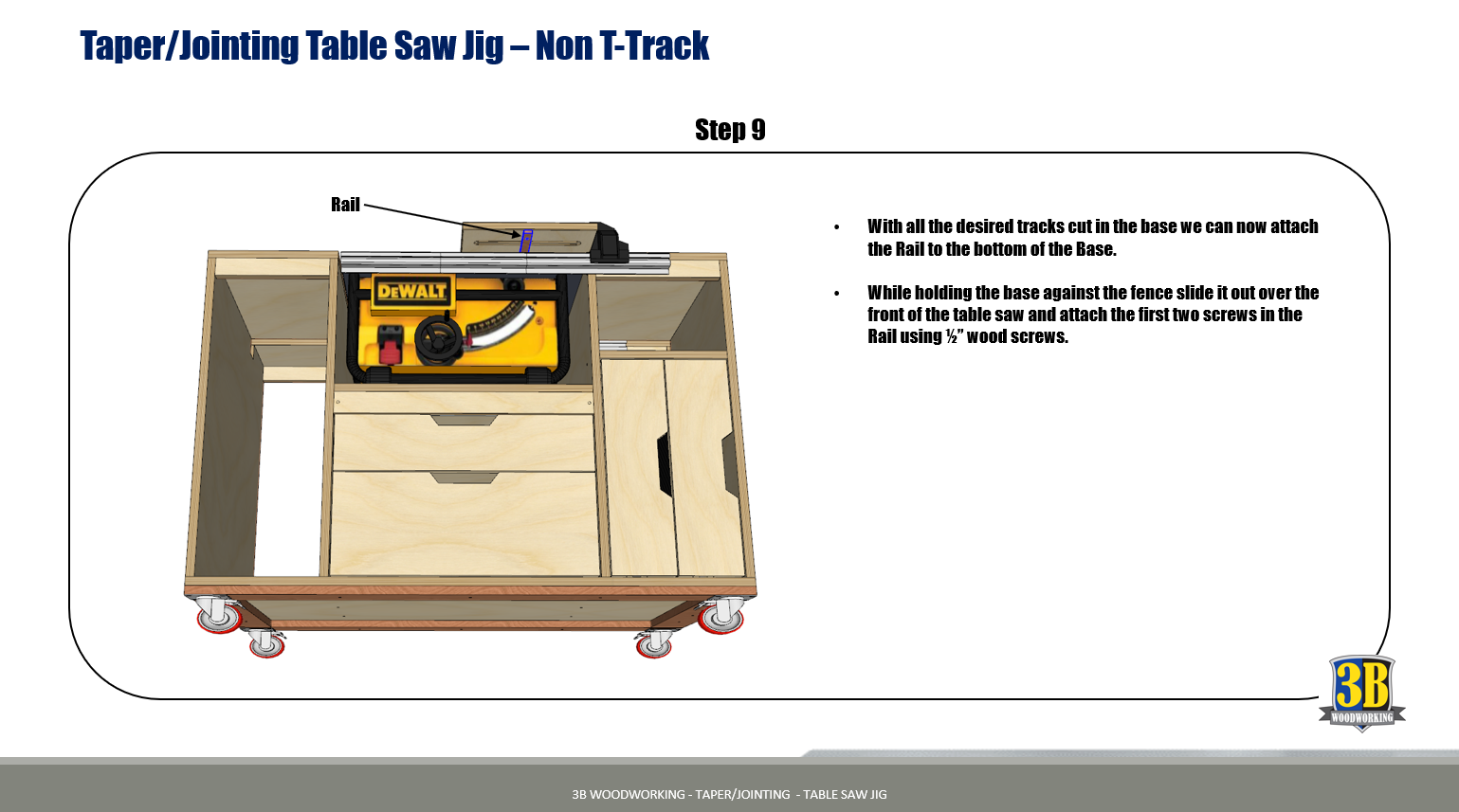 Taper Jointing Table Saw Jig – Build Plans - 3B Woodworking