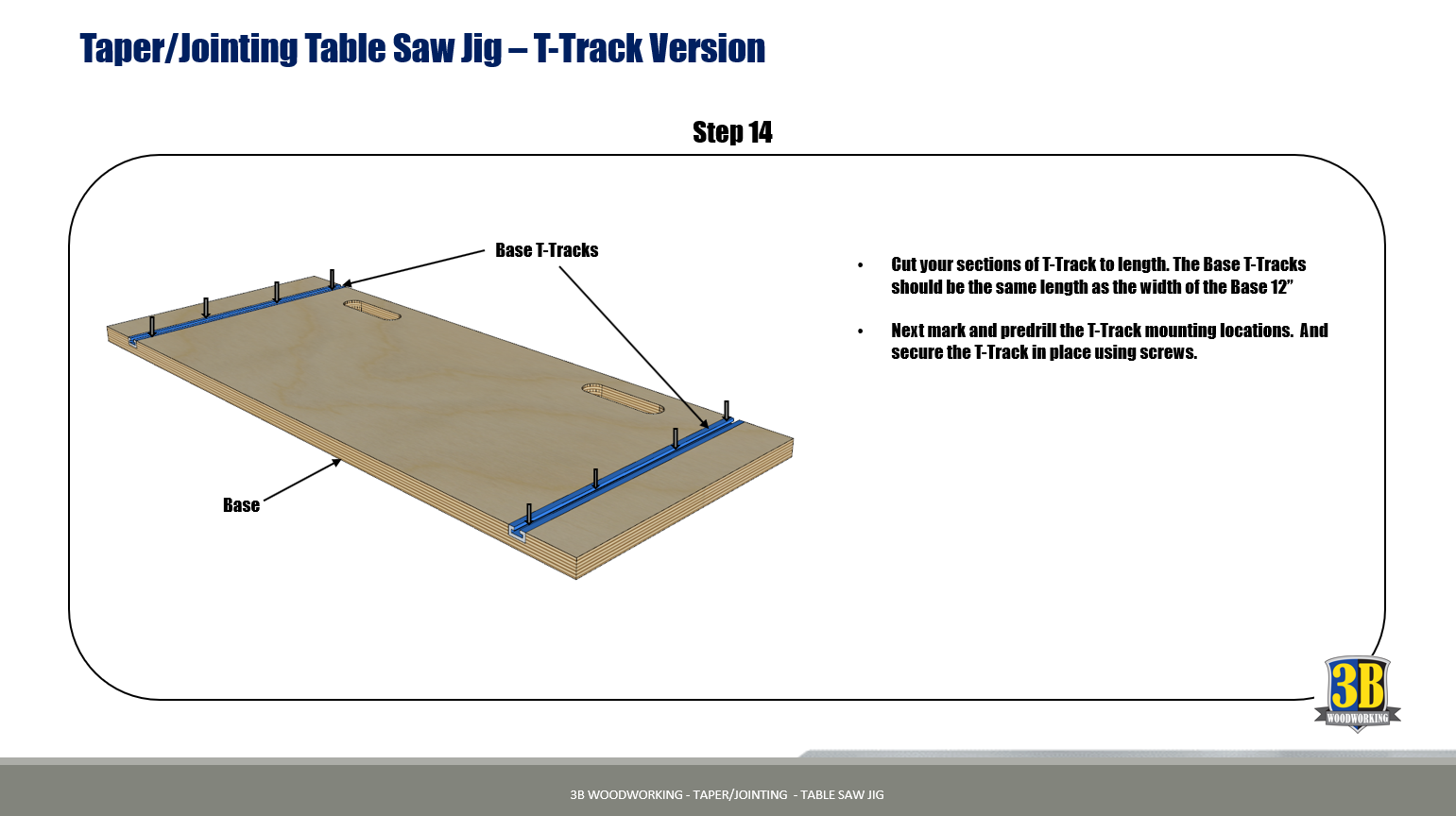 Taper Jointing Table Saw Jig – Build Plans - 3B Woodworking