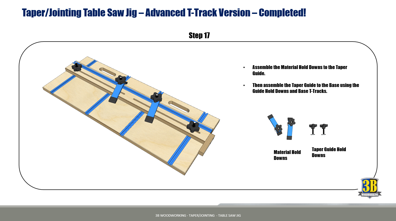 Taper Jointing Table Saw Jig – Build Plans - 3B Woodworking