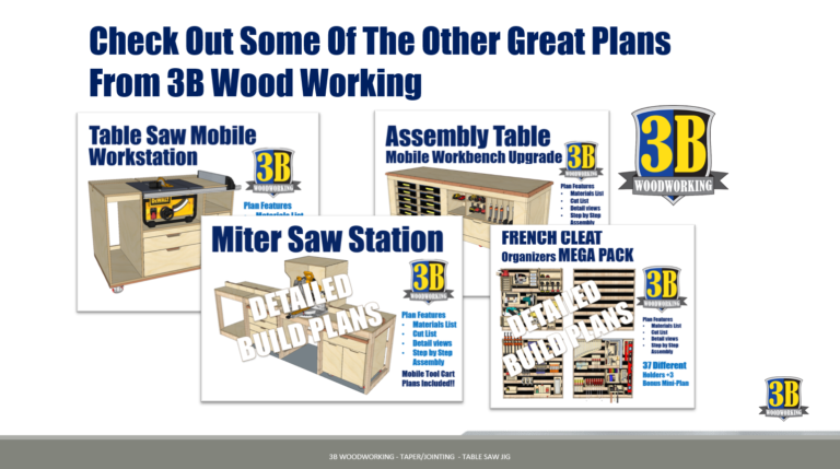 Taper Jointing Table Saw Jig – Build Plans - 3B Woodworking