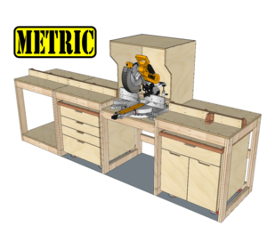 Miter Saw Station Metric Version – Build Plans | Woodworking Plans, Miter Saw Workbench ...