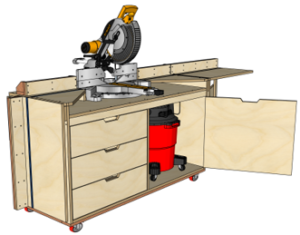 Mobile Miter Saw Station – Build Plans | Woodworking Plans, Miter Saw ...