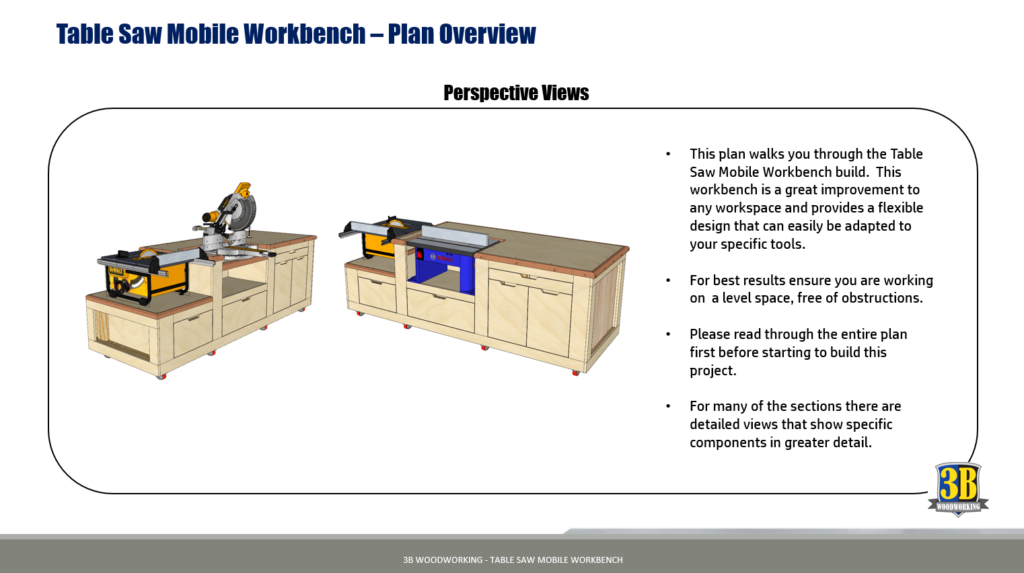 Table Saw Workbench – Metric Build Plans - 3B Woodworking