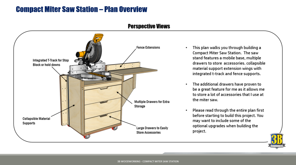Compact Miter Saw Station – Build Plans - 3B Woodworking